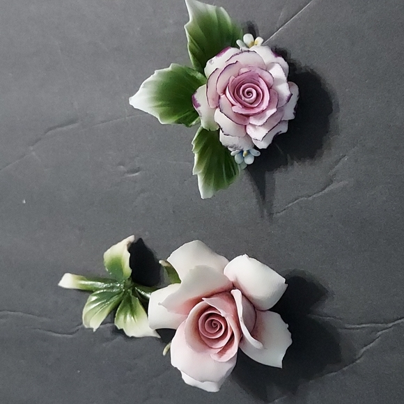Capodimonte | Accents | Amc Capodimonte Roses 2 Pc Set Chip On End Of ...
